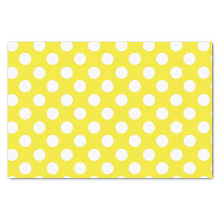 Sunny Yellow & White Polka Dots Birthday Party Tissue Paper | Zazzle