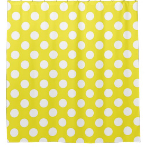 Sunny Yellow & White Polka Dots Shower Curtain | Zazzle
