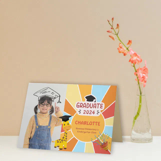 Sunray Kid Preschool Photo Graduation Announcement | Zazzle