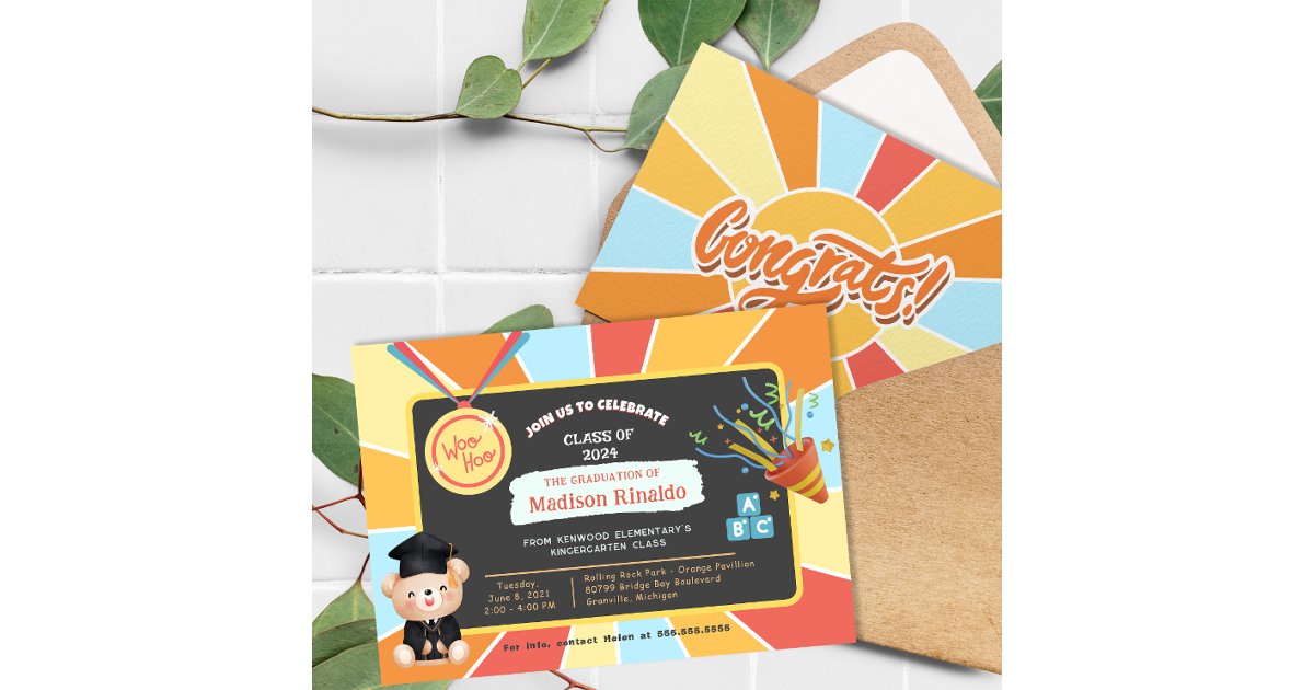 Sunray Kids Elementary Graduation Celebration Invitation | Zazzle