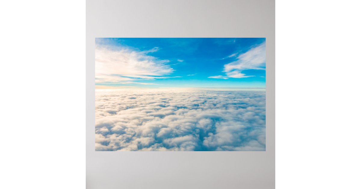 Sunrise above clouds from airplane window poster | Zazzle