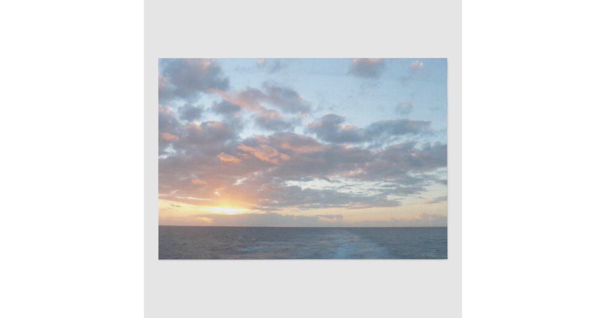 Sunrise at Sea I Pastel Seascape Tissue Paper | Zazzle