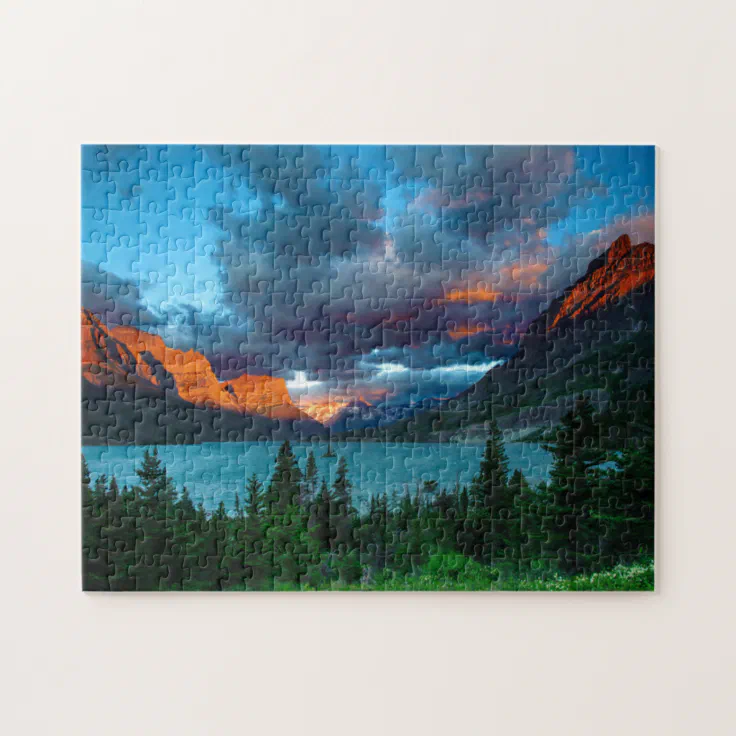 SunRise at St. Mary Lake Jigsaw Puzzle | Zazzle