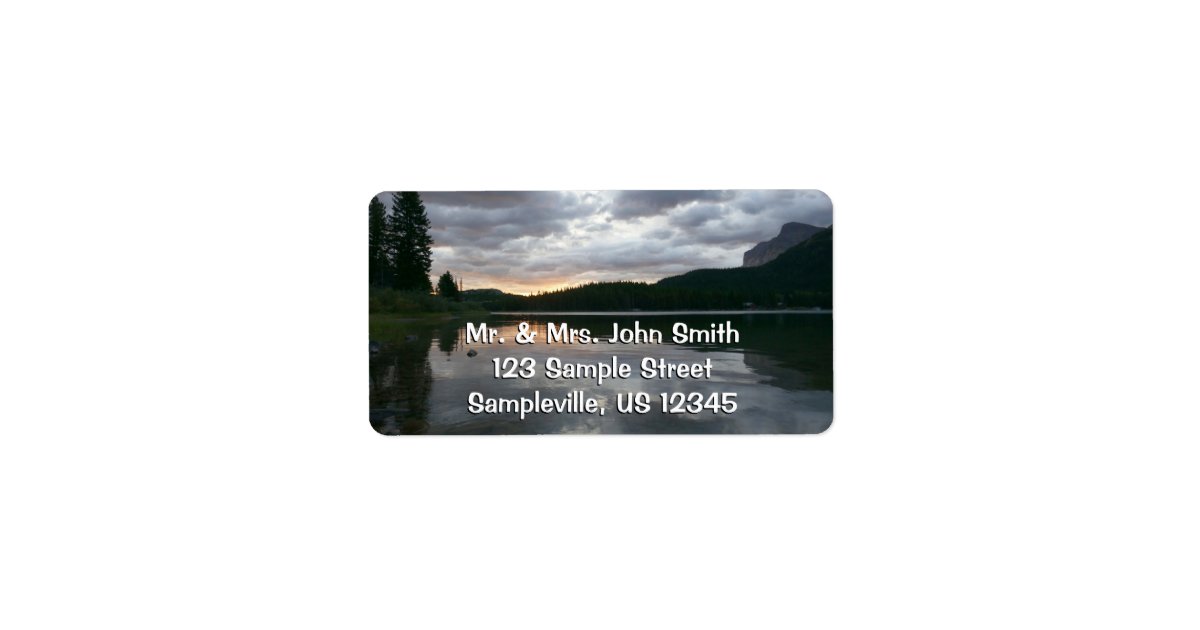 Sunrise at Swiftcurrent Lake II Label | Zazzle