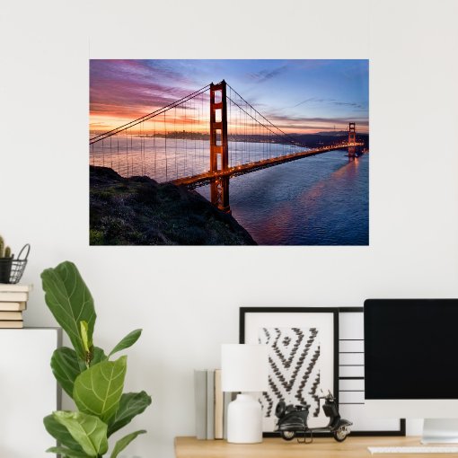 Sunrise at the Golden Gate Poster | Zazzle