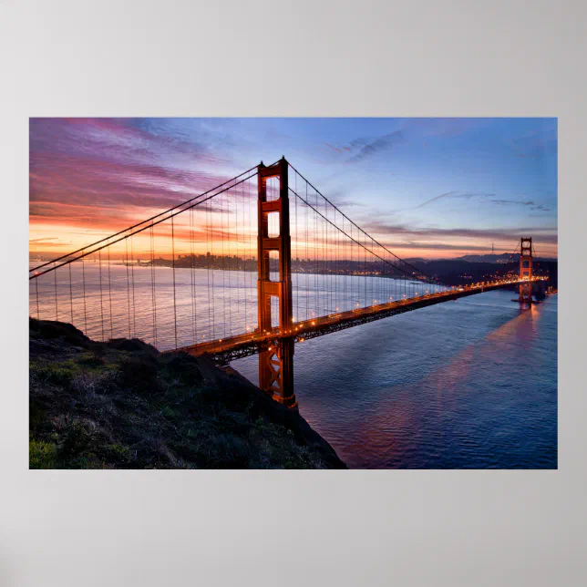 Sunrise at the Golden Gate Poster | Zazzle
