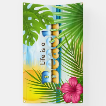 Sunrise Beach Design Banner | Zazzle