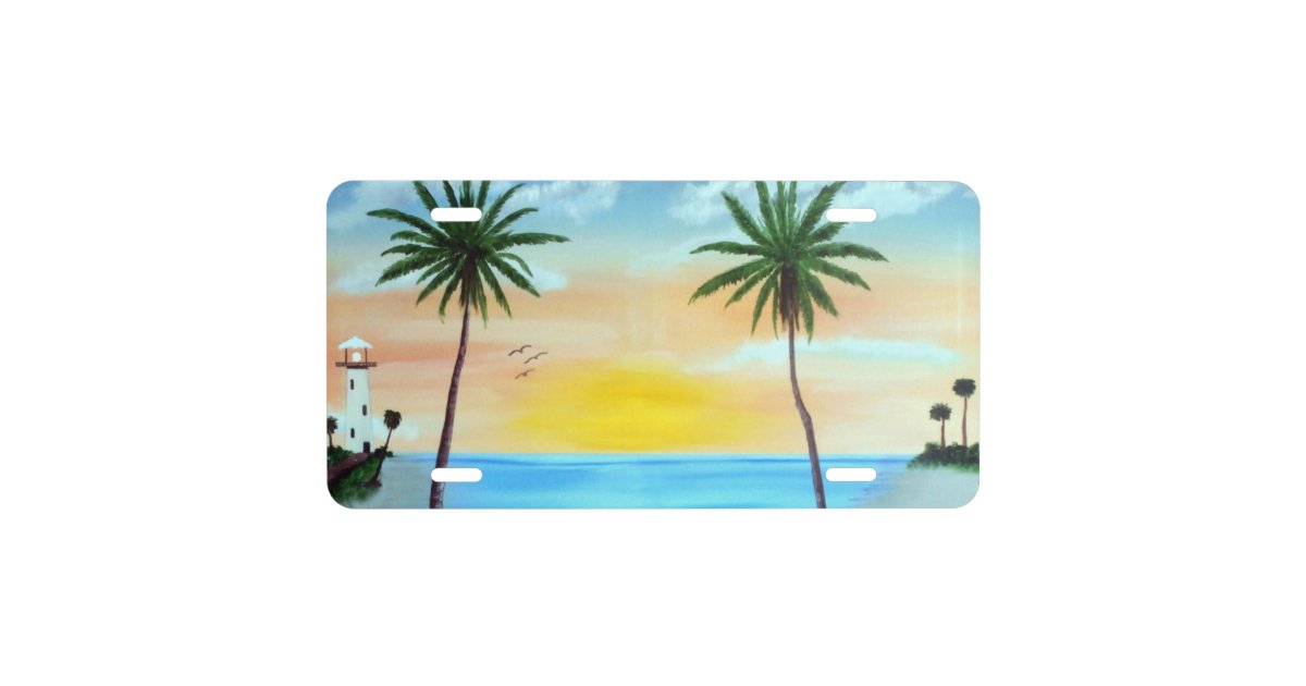 Sunrise Beach License Plate | Zazzle