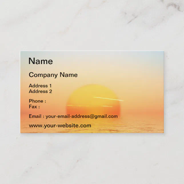 Sunrise Business Card | Zazzle