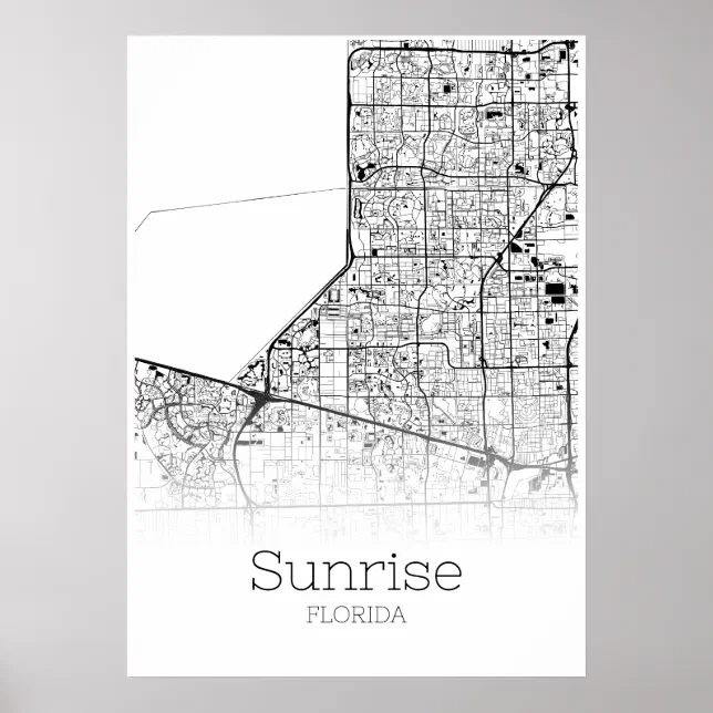 Sunrise Map - Florida - City Map Poster | Zazzle
