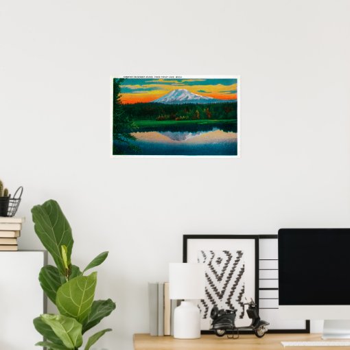 Sunrise on Mount Adams from Trout Lake, WA Poster | Zazzle