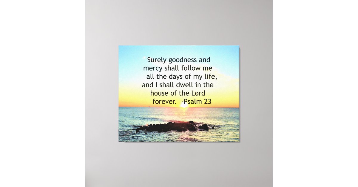 SUNRISE ON THE OCEAN 23RD PSALM PHOTO CANVAS PRINT | Zazzle