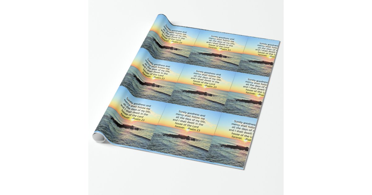 SUNRISE ON THE OCEAN 23RD PSALM PHOTO WRAPPING PAPER | Zazzle