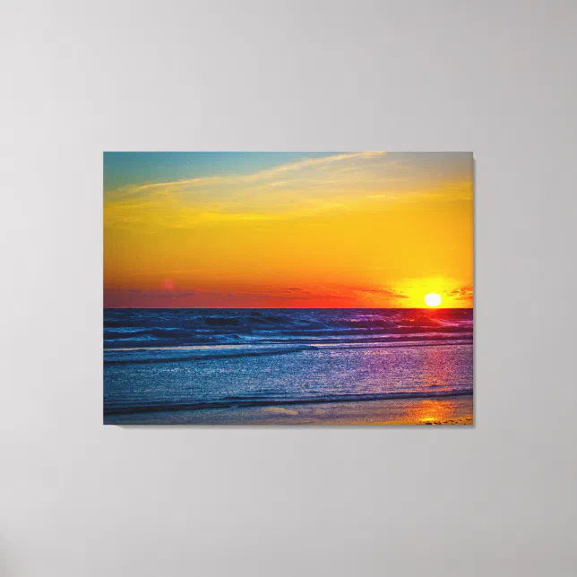Sunrise Over Atlantic Ocean & Water Reflection III Canvas Print | Zazzle