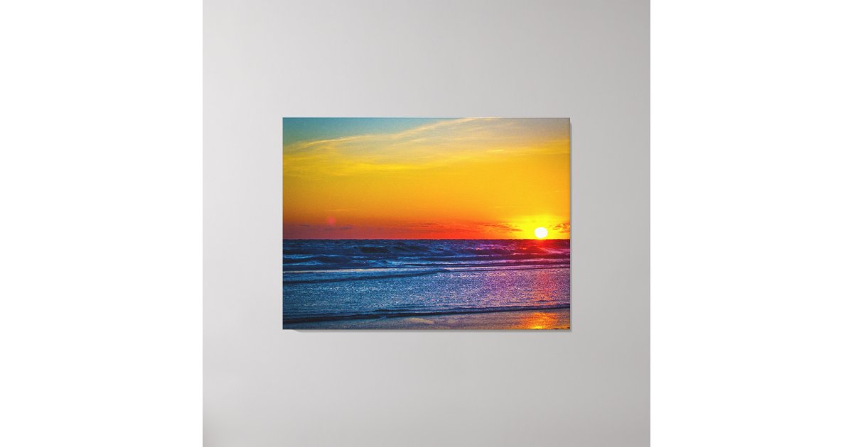 Sunrise Over Atlantic Ocean & Water Reflection III Canvas Print | Zazzle
