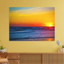 Sunrise Over Atlantic Ocean & Water Reflection III Canvas Print | Zazzle