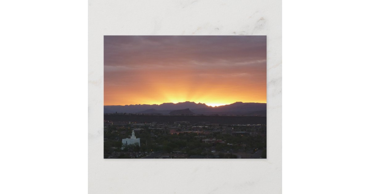 Sunrise over St. George Utah Landscape Postcard | Zazzle