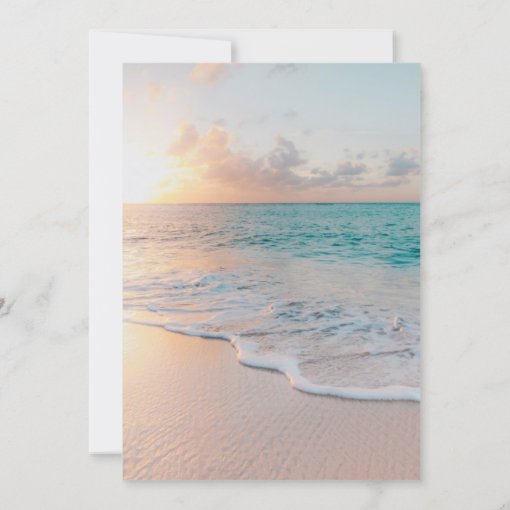 Sunrise Pastel Beach Sunset Wedding Invitation | Zazzle
