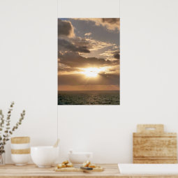 Sunrise Rays over Ocean Poster | Zazzle