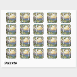 Sunrise Square Sticker | Zazzle