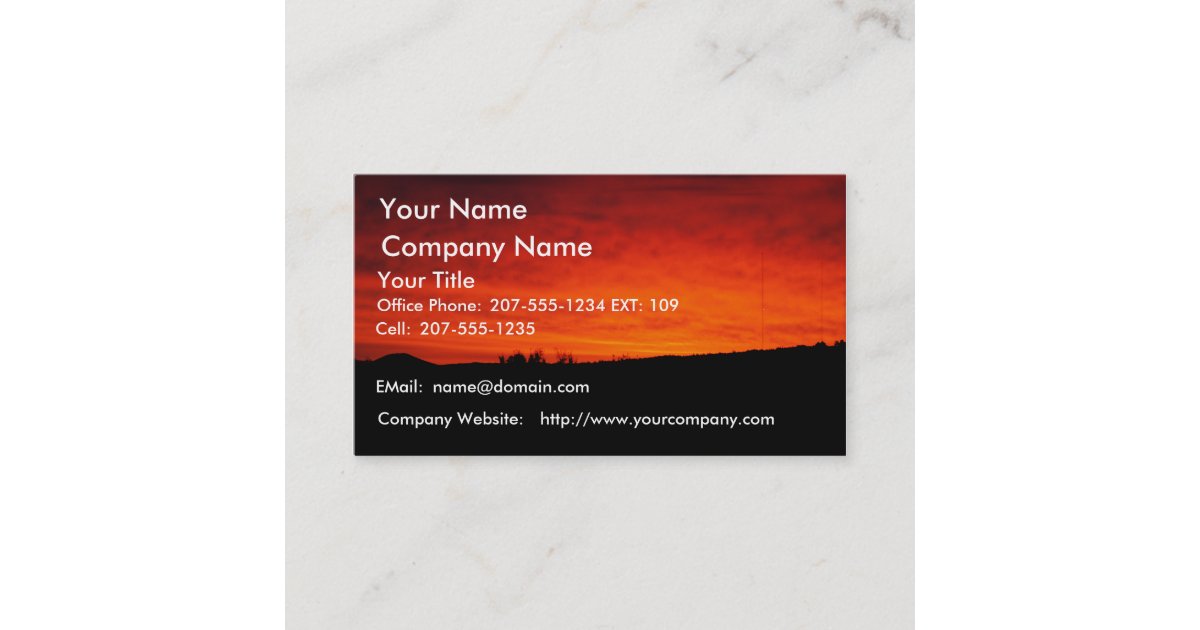 Sunrise/Sunset Business Card | Zazzle