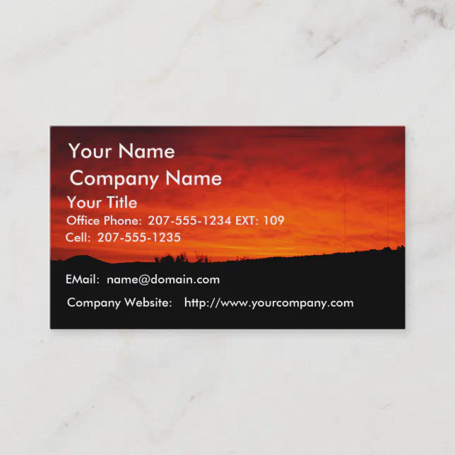 Sunrise/Sunset Business Card | Zazzle