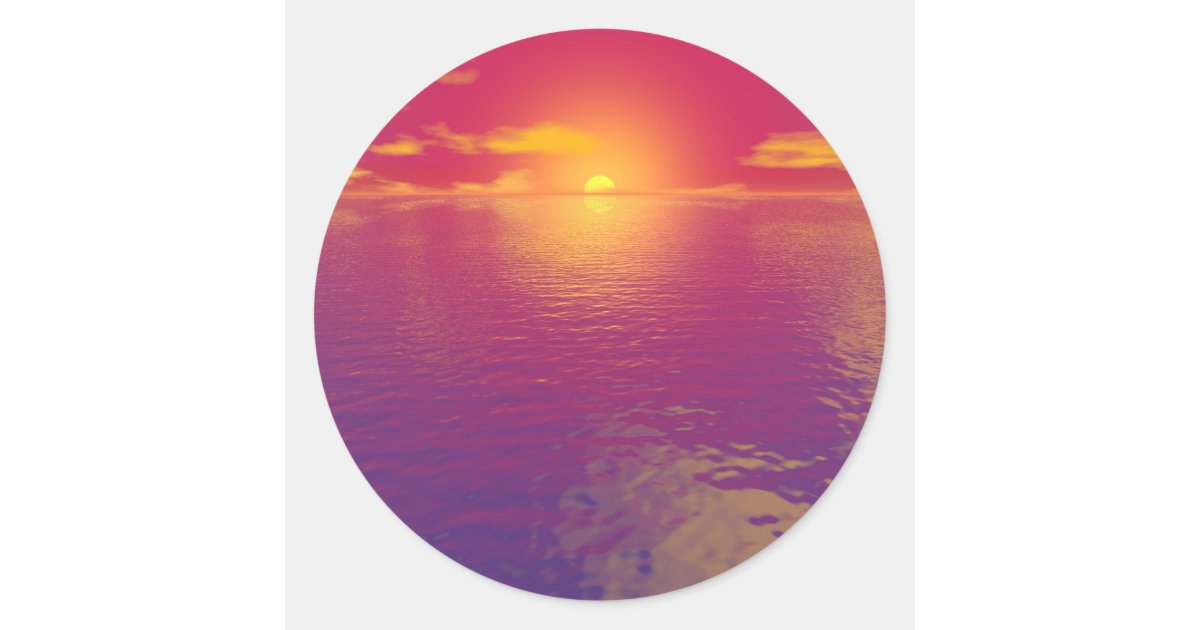 Sunrise Sunset Classic Round Sticker | Zazzle
