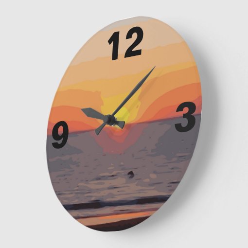 SUNRISE-SUNSET LARGE CLOCK | Zazzle