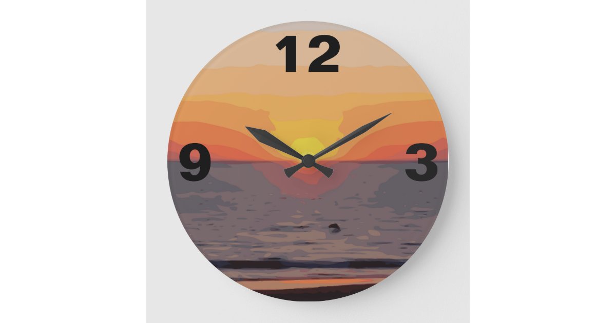 SUNRISE-SUNSET LARGE CLOCK | Zazzle