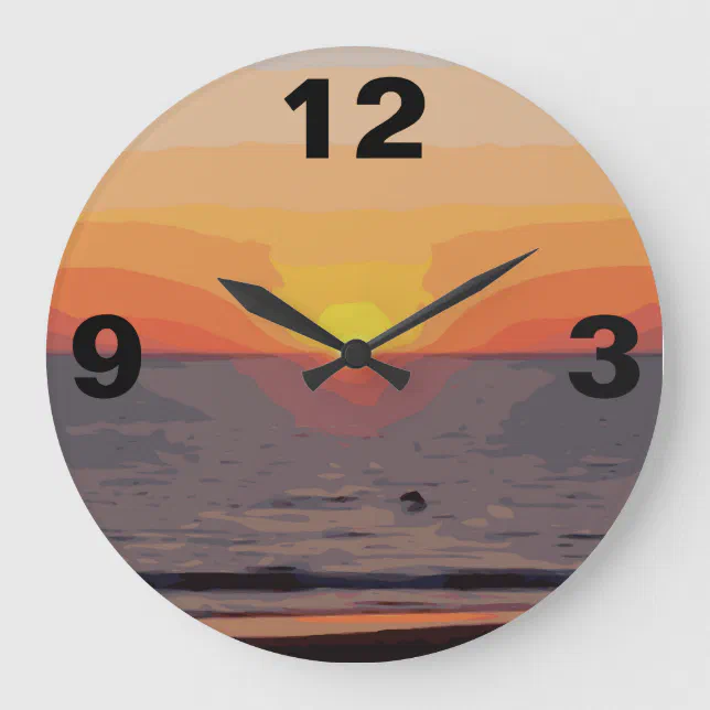 SUNRISE-SUNSET LARGE CLOCK | Zazzle