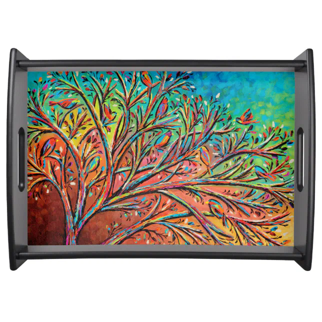 Sunrise Treetop Birds II Serving Tray | Zazzle