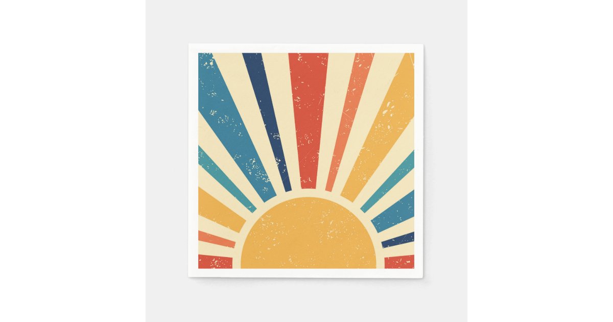 Sunrise Vintage I Retro Sun I Boho Sunshine Napkins | Zazzle