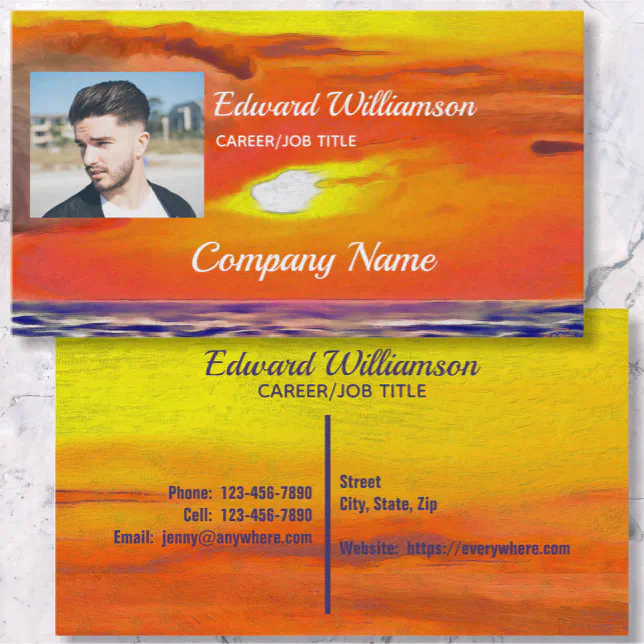 Sunset 2443 business card | Zazzle