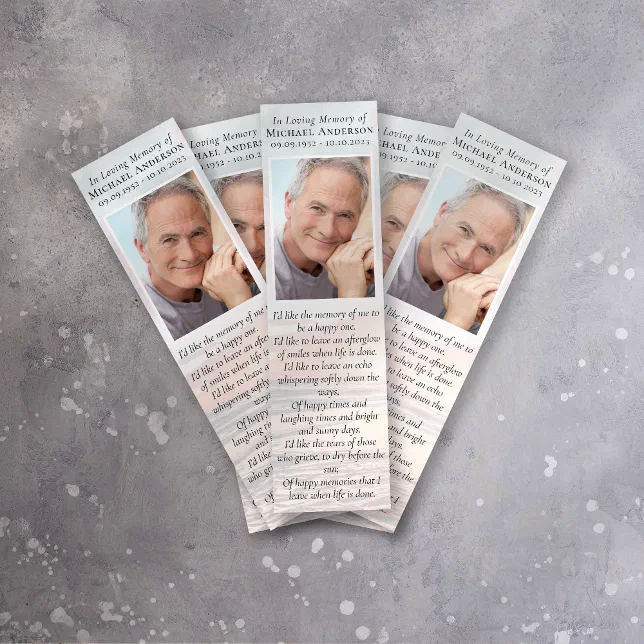 Sunset | 2x7" DIY Funeral Bookmark Template | Zazzle