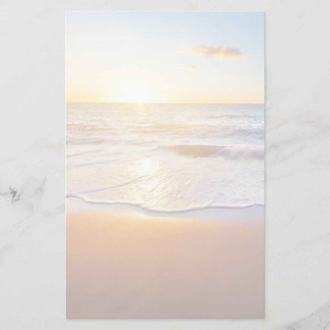Sunset and beach stationery | Zazzle