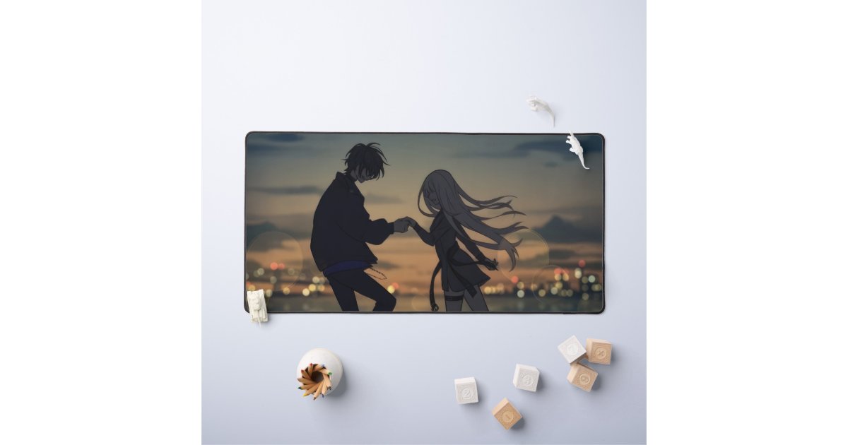 sunset and lovers desk mat | Zazzle