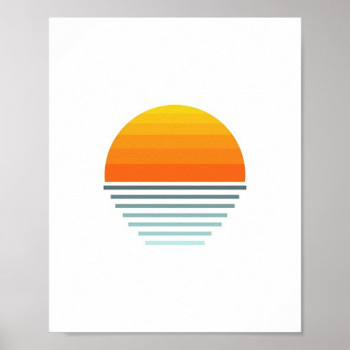 Sunset and sea graphic design poster | Zazzle
