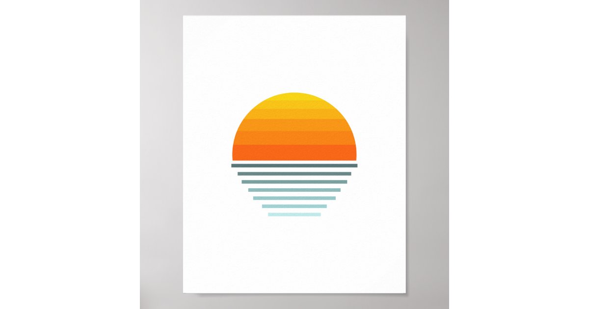Sunset and sea graphic design poster | Zazzle