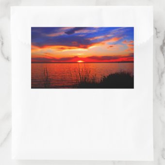 Sunset Art Rectangular Sticker | Zazzle