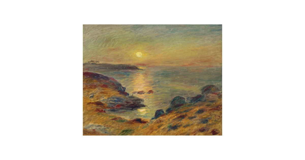 Sunset at Douarnenez by Auguste Renoir Wood Wall Art | Zazzle