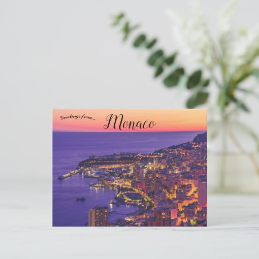 Sunset at Monaco City Monaco Postcard | Zazzle