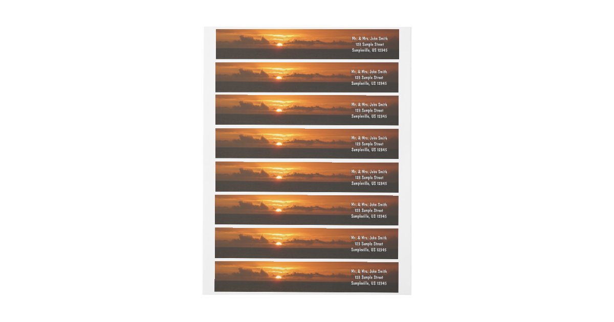 Sunset at Sea I Tropical Colorful Seascape Wrap Around Label | Zazzle