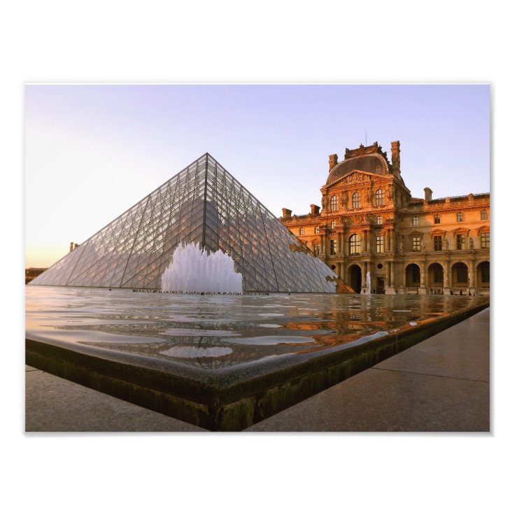 Sunset at the Louvre Museum, Paris, France Photo Print | Zazzle
