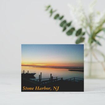 sunset at the shore, Stone Harbor, NJ Postcard | Zazzle