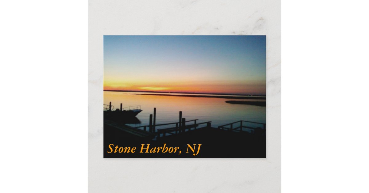 sunset at the shore, Stone Harbor, NJ Postcard | Zazzle