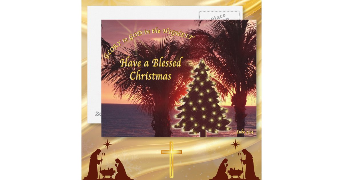 Sunset Beach Christmas Cards Christian | Zazzle
