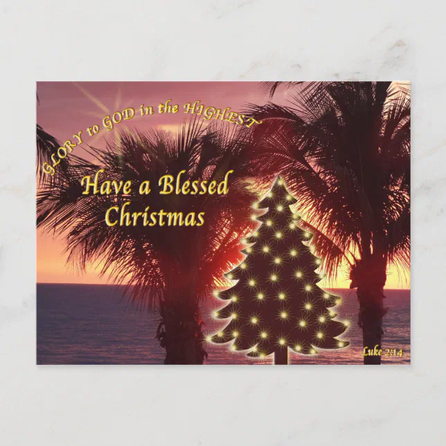 Sunset Beach Christmas Cards Christian | Zazzle