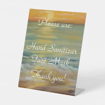 Sunset beach Pedestal Sign | Zazzle