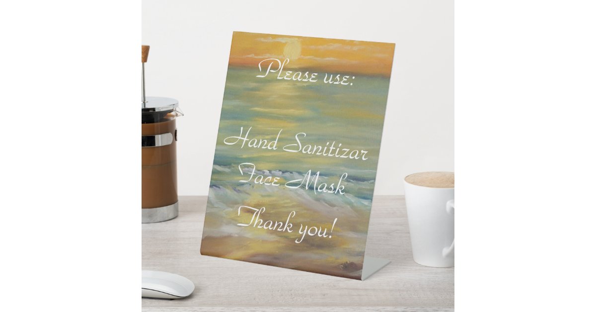 Sunset beach Pedestal Sign | Zazzle