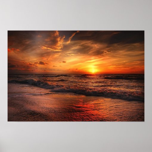 Sunset Beach Poster | Zazzle